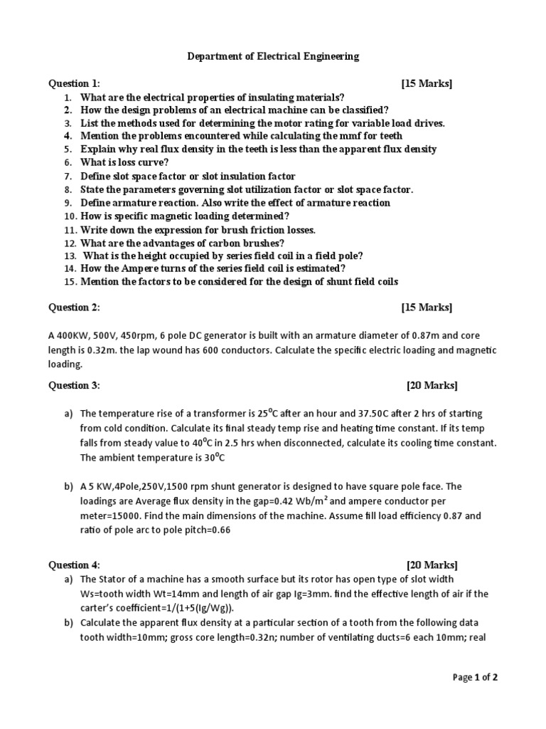 Electric Machine Design | PDF | Inductor | Electrical Engineering