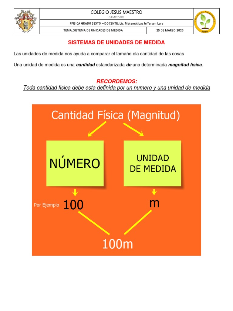 Clase 1 Fisica - Sistema de Unidades de Medida (Octavo) | PDF | Sistema ...
