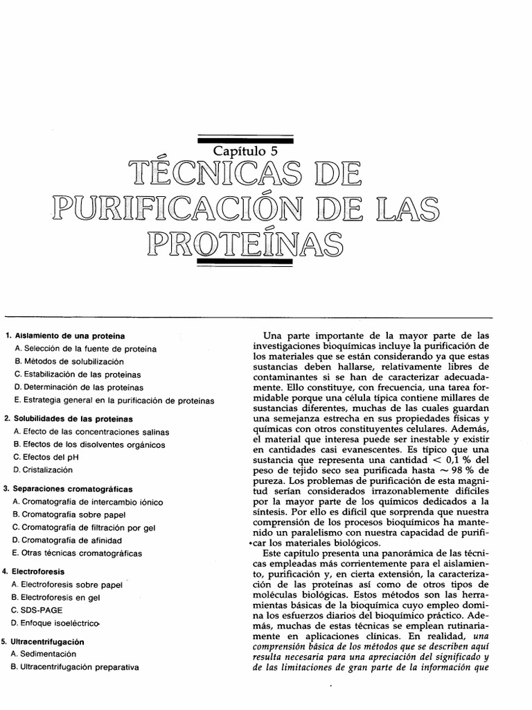 Copia de CAPITULO 05 Técnicas de Purificación de Las Protenina | PDF