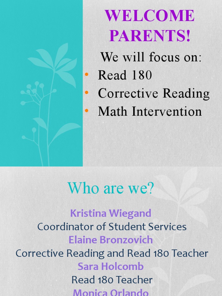 Mtts Parent Night Powerpoint | PDF | Reading Comprehension | Fluency