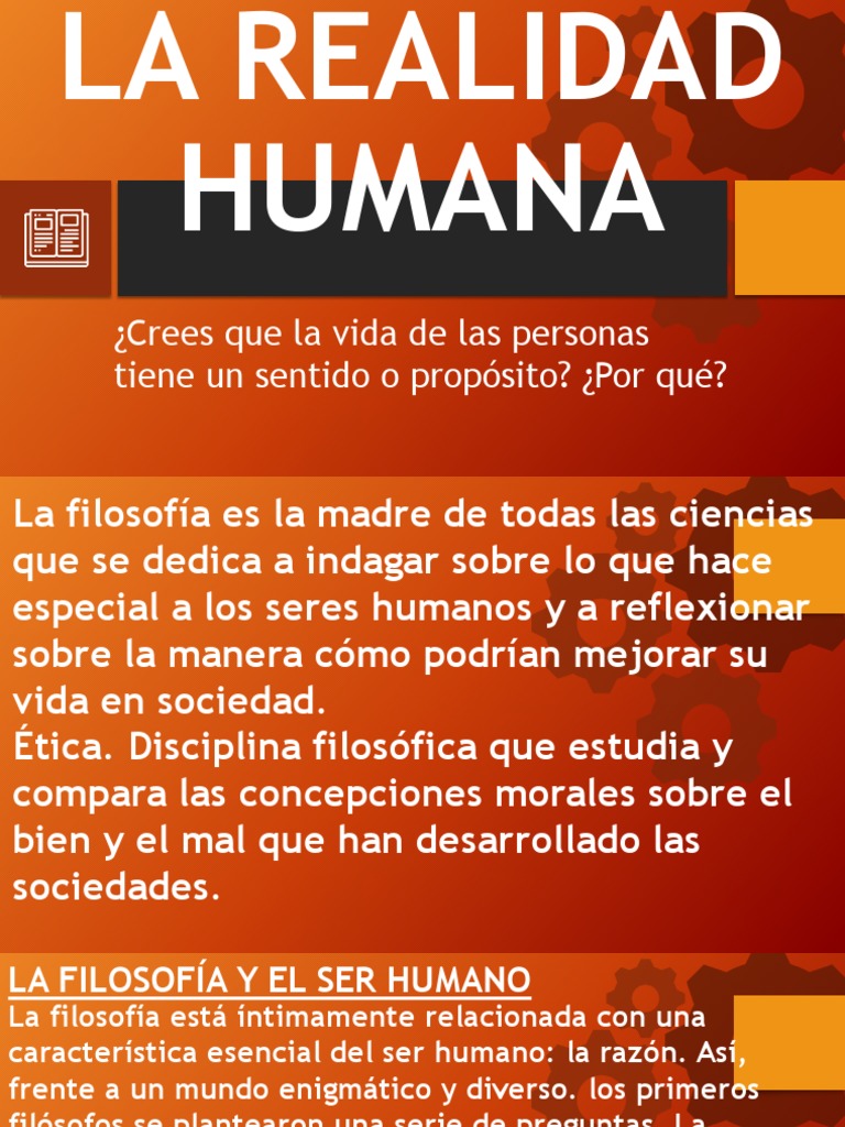 La realidad humana en filosofía | PDF | Conocimiento | Homo Sapiens