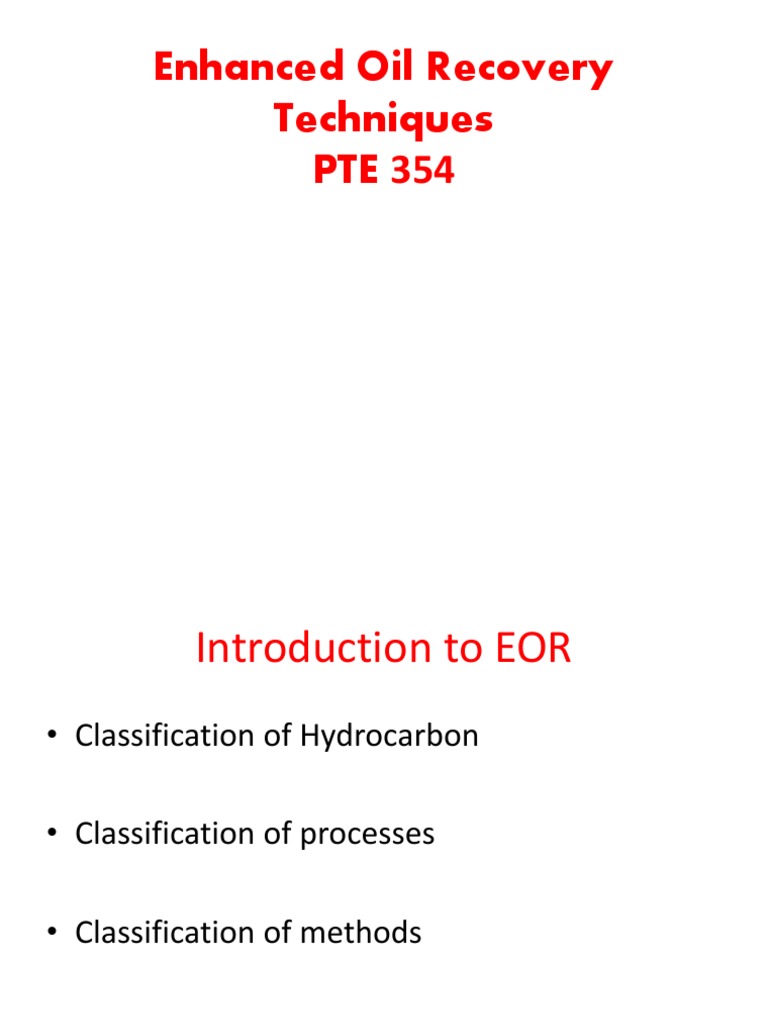Enhanced Oil Recovery Techniques | PDF