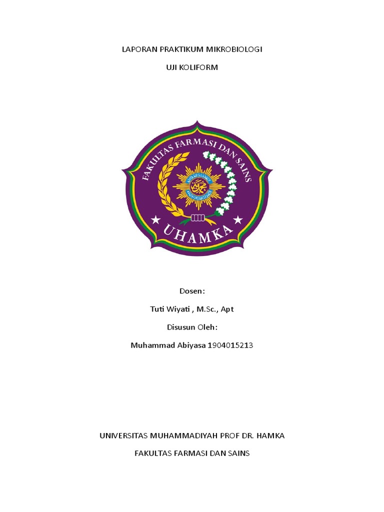 Laporan Praktikum Mikrobiologi Uji Koliform | PDF Laporan Praktikum Mikrobiologi Uji Koliform | PDF