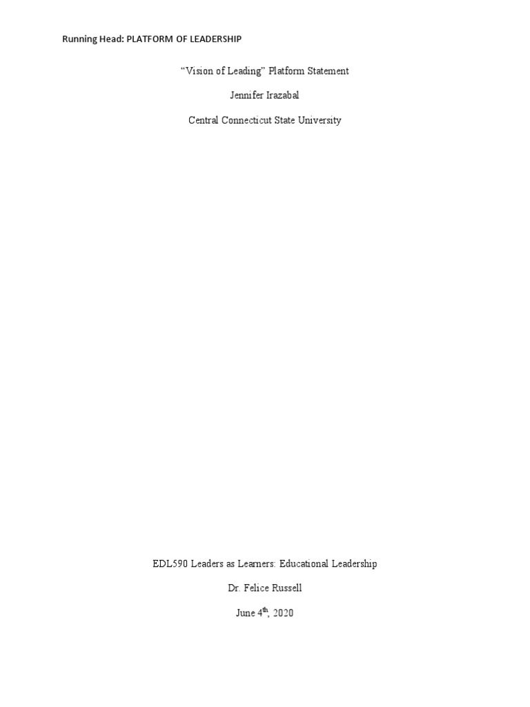 Irazabal Platform Statement-Final | PDF | Leadership | Teachers