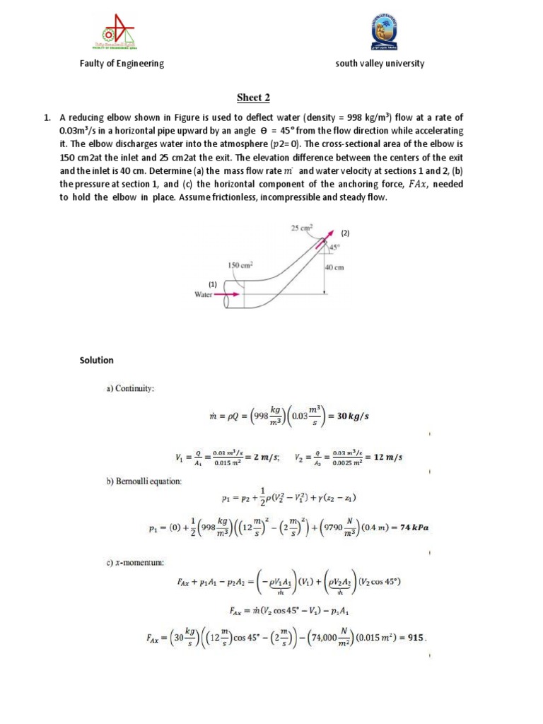 Fluid Mechanics 2 Momentum Equ. 2 | PDF | Fluid Dynamics | Liquids