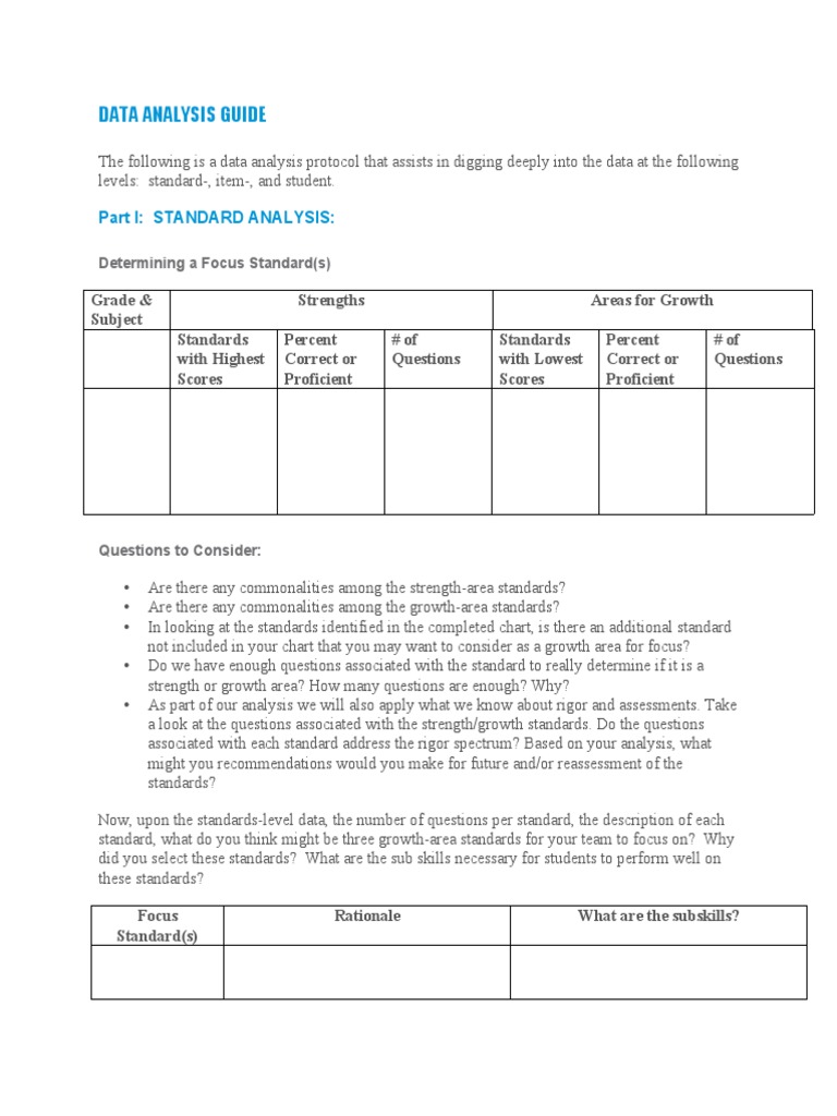 Data Analysis Guide: Part I: Standard Analysis | Download Free PDF ...