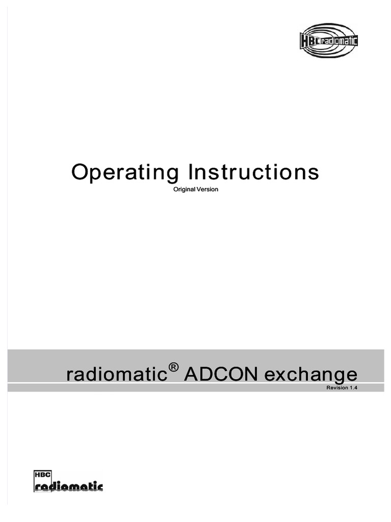 Edoc - Pub Se Radiomatic Adcon Exchange | PDF | Radio | Electromagnetic ...
