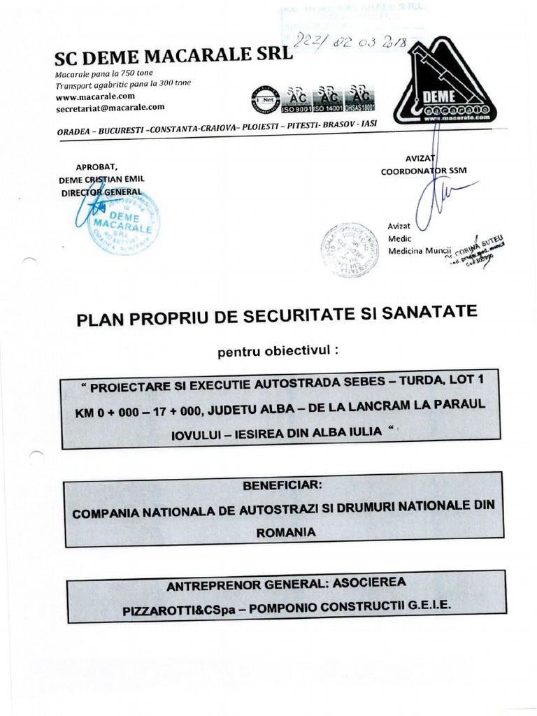 Plan Propriu SSM DEME Macarale | PDF