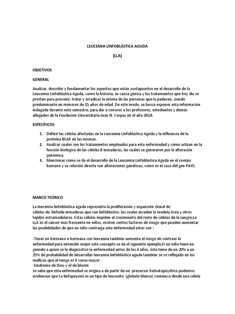 LLA | PDF | Leucemia | Célula B
