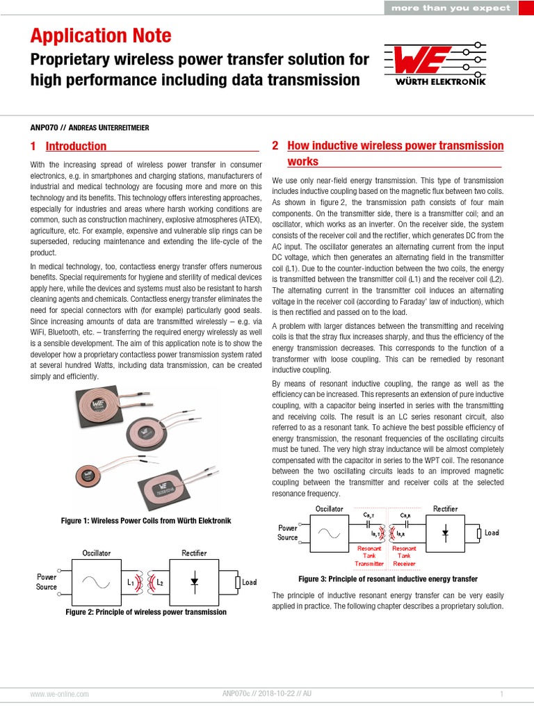 Application Note: Proprietary Wireless Power Transfer Solution For High ...