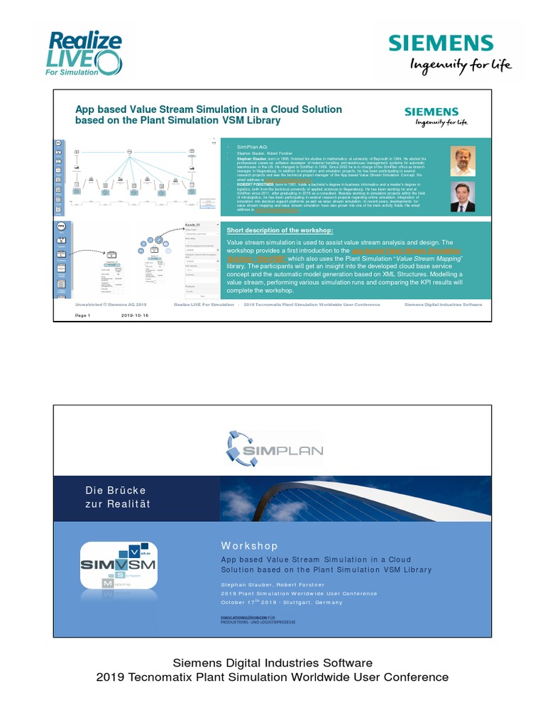 App Based Value Stream Simulation in A Cloud Solution Based On The Plant Simulation VSM Library ...