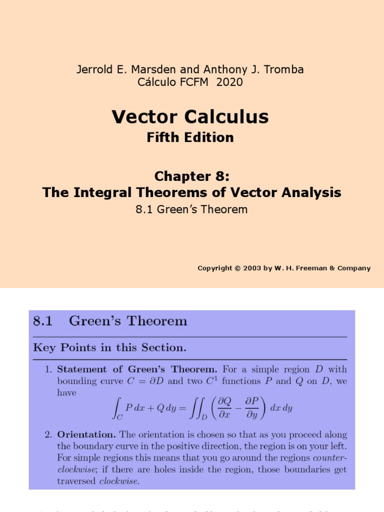 Teorema de Green Marsden Tromba | PDF