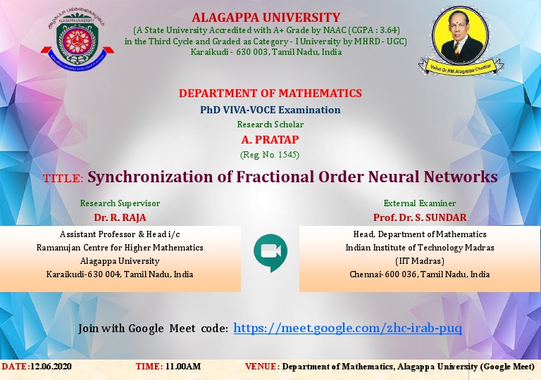 Synchronization Of Fractional Order Neural Networks Department Of Mathematics A Pratap Title Pdf
