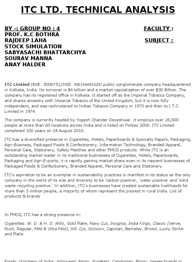 ITC Analysis Final | PDF | Revenue | Dividend