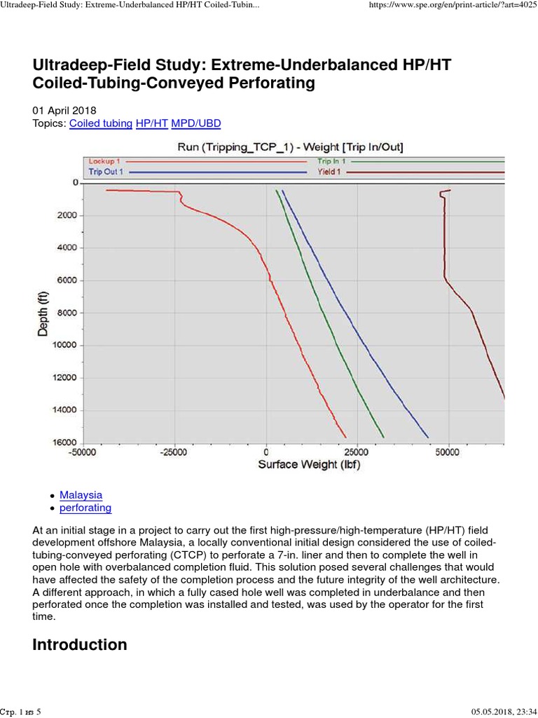 Ultradeep-Field Study: Extreme-Underbalanced HP/HT Coiled-Tubing ...