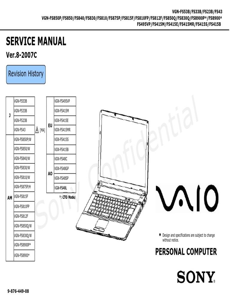 Sony Vaio PDF | PDF | Advanced Micro Devices | Computer Hardware