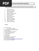 My Personal Information Worksheet | PDF