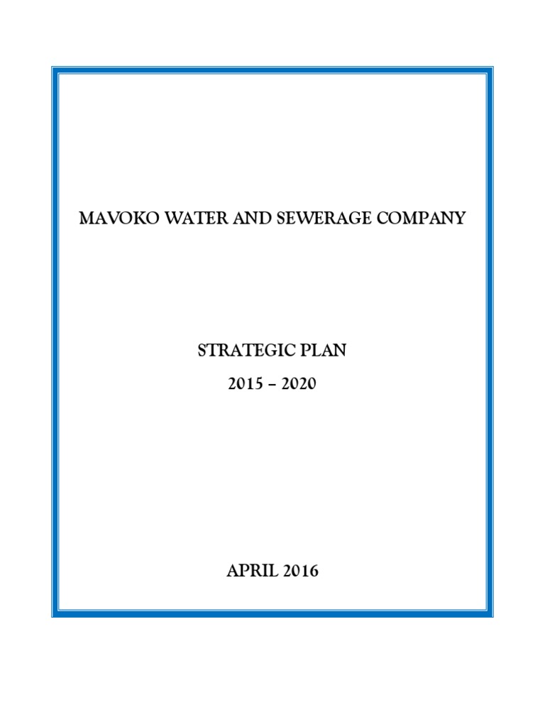 Mavoko Water Strategic Plan 2015 - 2020 PDF | PDF | Strategic Planning ...