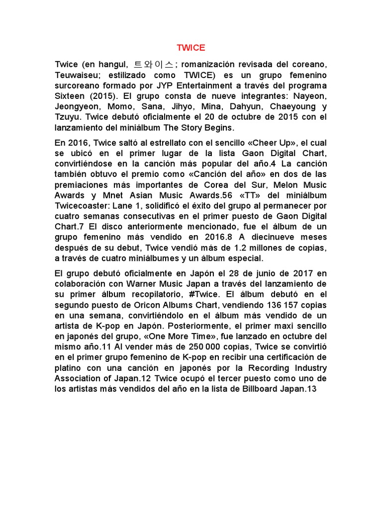 TWICE | PDF | Dance Pop | Música pop