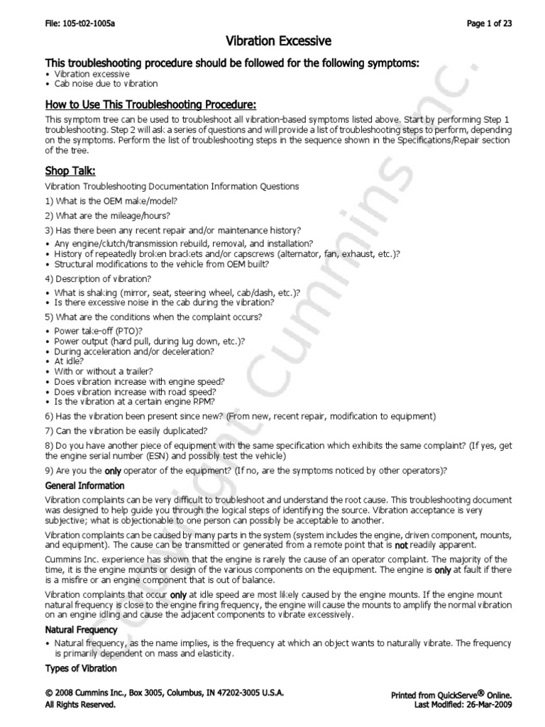 Vibration Excessive: This Troubleshooting Procedure Should Be Followed ...