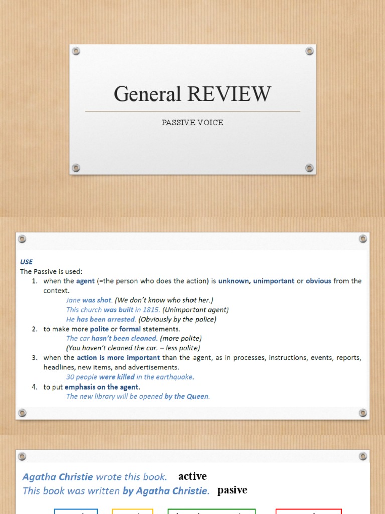 Final Review Passive Voice | PDF