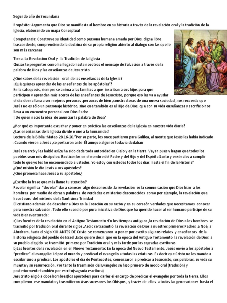 Revelacion Oral y Tradicion de La Iglesia | PDF | Jesús | Religiones religiosas