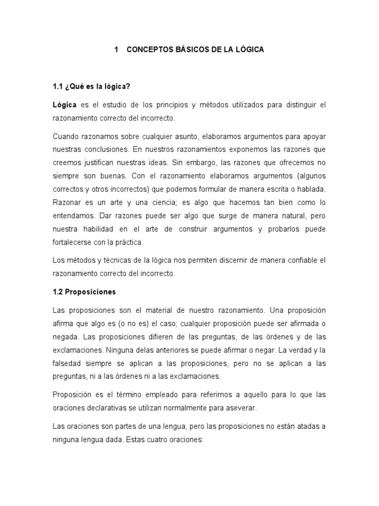 Conceptos Básicos de La Lógica | PDF | Proposición | Argumento