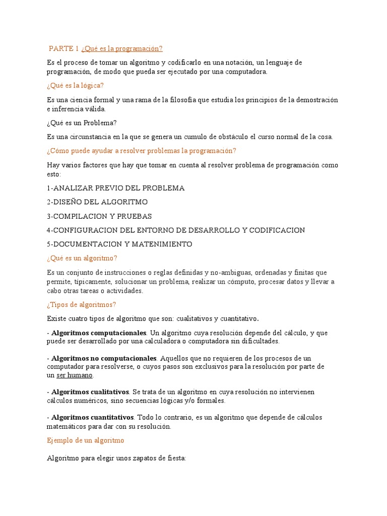 TAREA Algoritmo | PDF | Algoritmos | Programación de computadoras