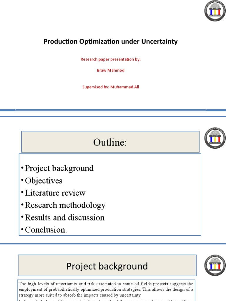 Production Optimization Under Uncertainty: Research Paper Presentation ...
