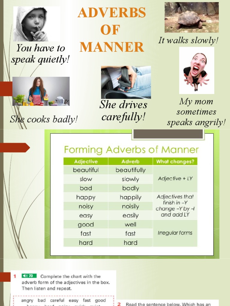 Adverbs of Manner Fun Activities Games - 118781 | PDF
