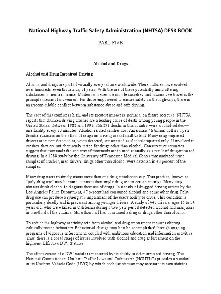 National Highway Traffic Safety Administration (NHTSA) DESK BOOK | PDF ...
