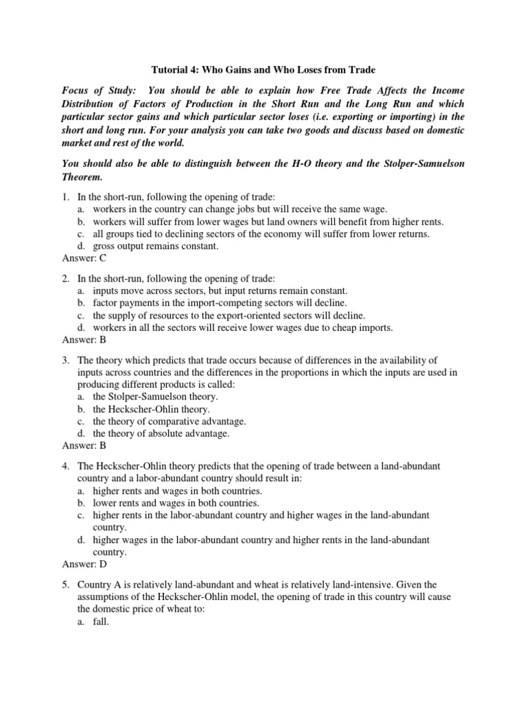 Tutorial 4 Solution Pdf Pdf Labour Economics Long Run And Short Run