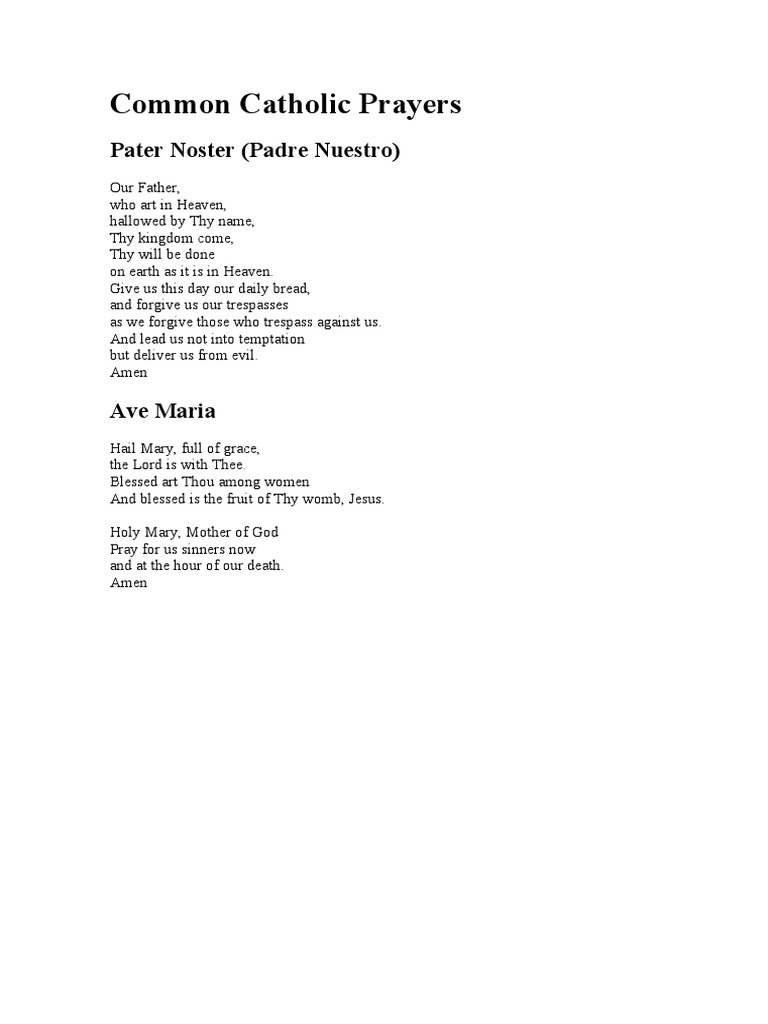 Common Catholic Prayers | PDF