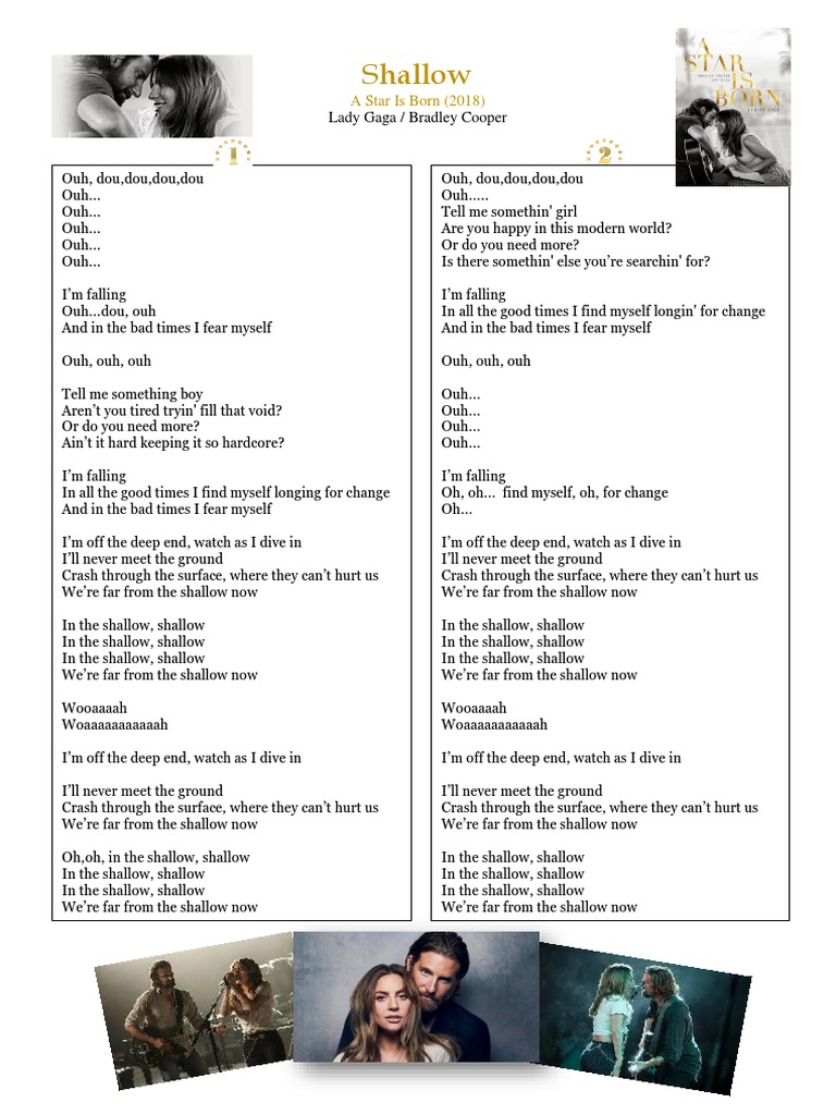 Shallow - Paroles | PDF | Lady Gaga