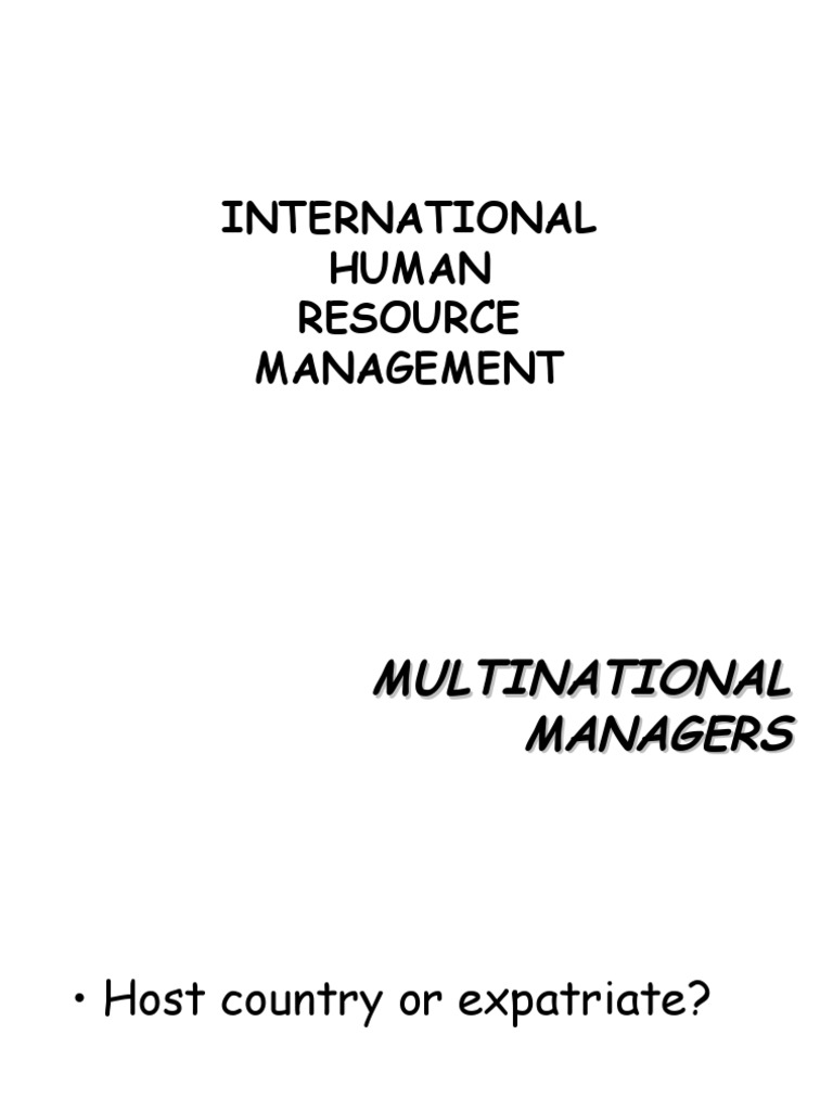 International Human Resource Management | PDF | Motivational | Motivation