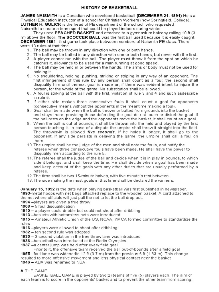 Basketball Handouts | PDF | Referee | Ball Games