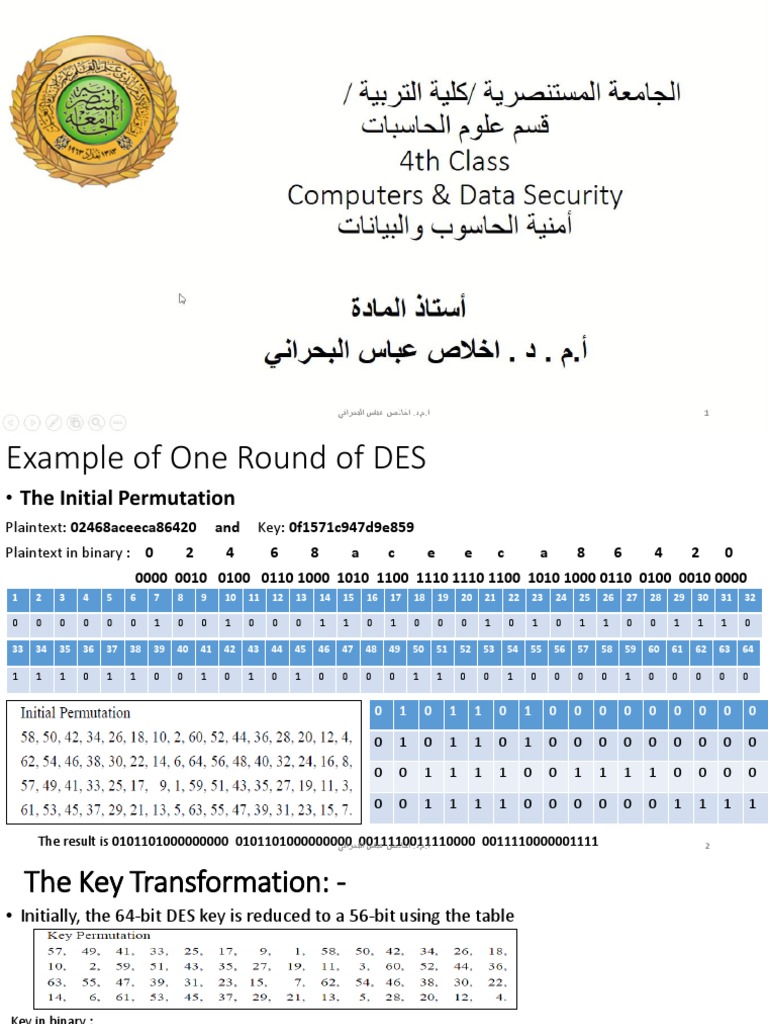 DES Full Example | PDF | Military Communications | Cryptography