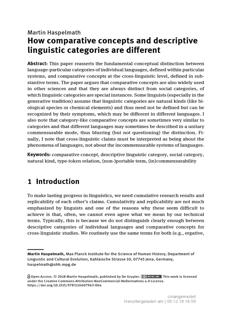 How Comparative Concepts and Descriptive Linguistic Categories Are ...