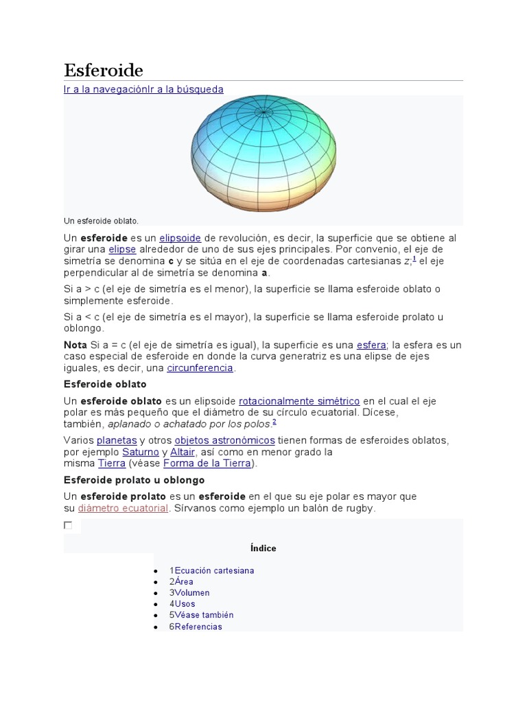 Esferoide | PDF | Objetos geométricos | Formas geométricas