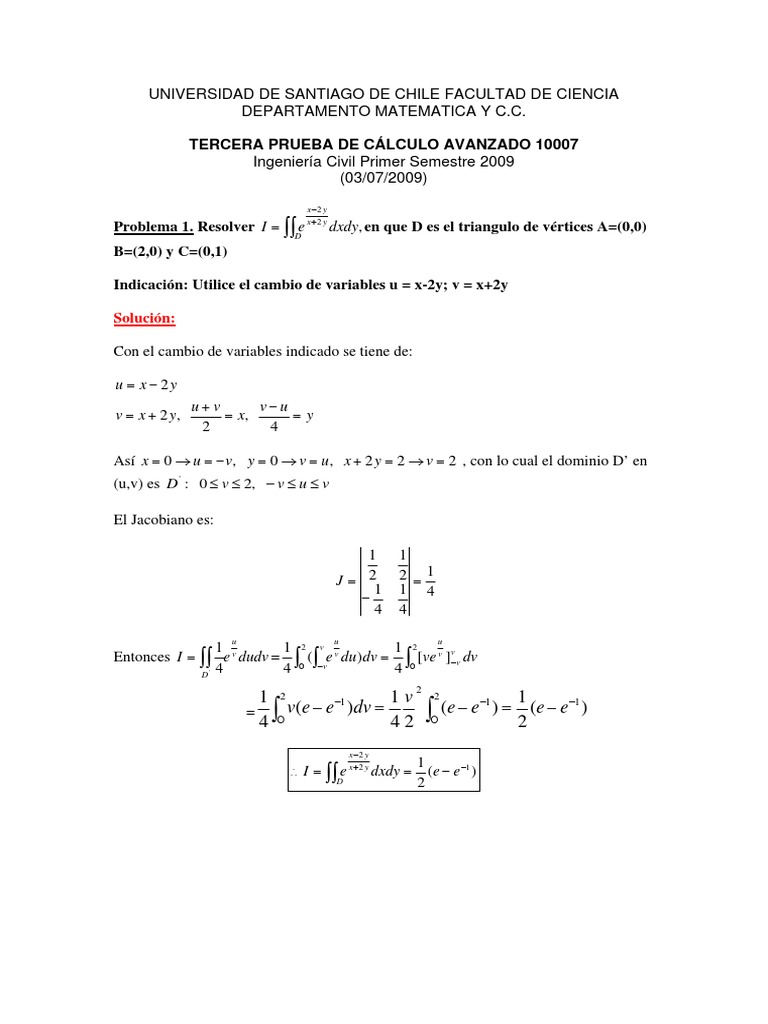 PEP 3 - Cálculo Avanzado (2009) | PDF | Esfera | Integral