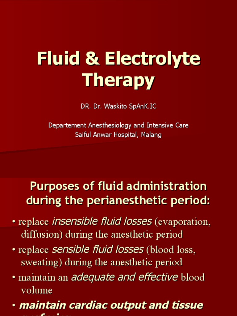Fluid & Electrolyte Therapy | PDF | Blood Plasma | Body Fluids