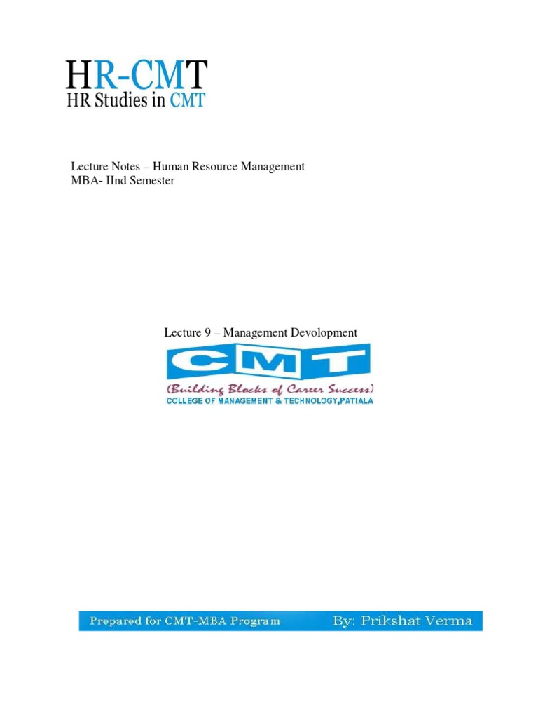 Lecture Notes Human Resource Management Mba Iind Semester Pdf