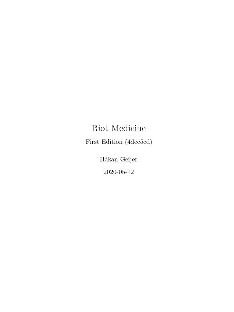 Riot Medicine | PDF | Emergency Medical Services | Police Brutality
