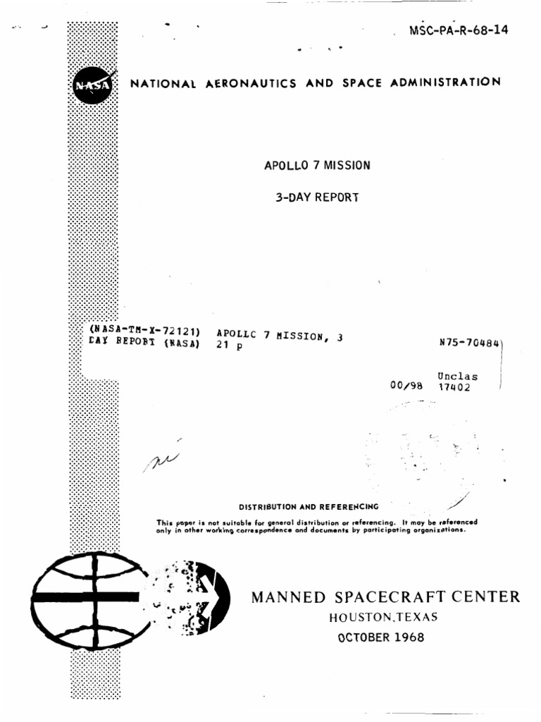 Apollo 7 Mission, 3 Day Report | PDF | Apollo Program | Human ...