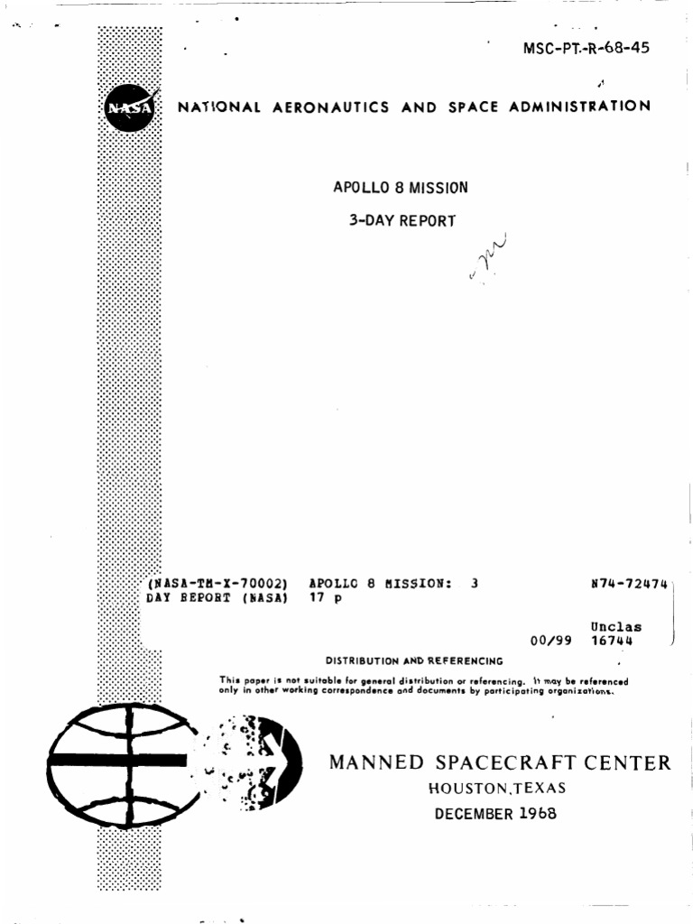 Apollo 8 Mission 3-Day Report Summary | PDF | Apollo Program | Apollo ...