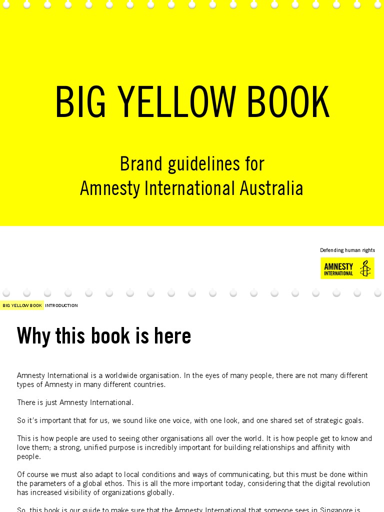 Big Yellow Book: Brand Guidelines For Amnesty International Australia ...