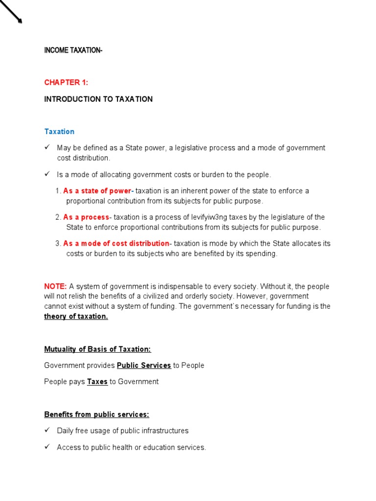 Tax-Notes-Chapter 1-8 | PDF | Gross Income | Taxes