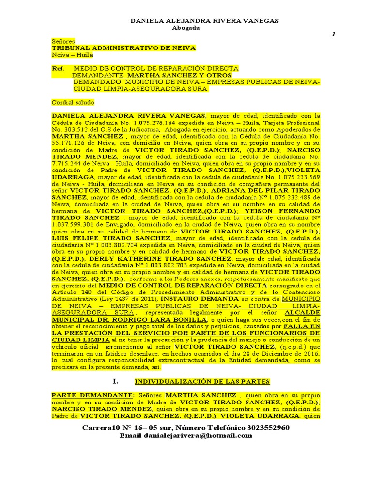 Demanda Reparacion Directa | PDF | Estado (política) | Política