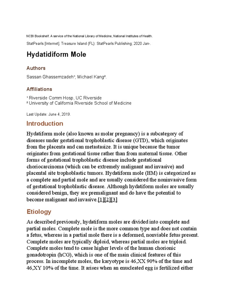 Jurnal Mola Hidatidosa | PDF | Human Reproduction | Diseases And Disorders