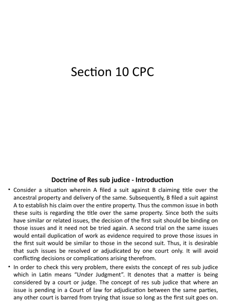 Section 10 CPC | PDF | Lawsuit | Jurisdiction